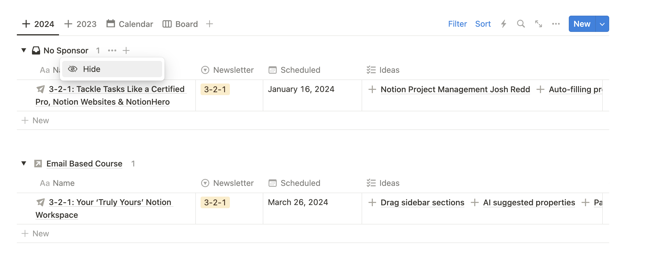 How To Show or Hide Hidden Groups In Notion